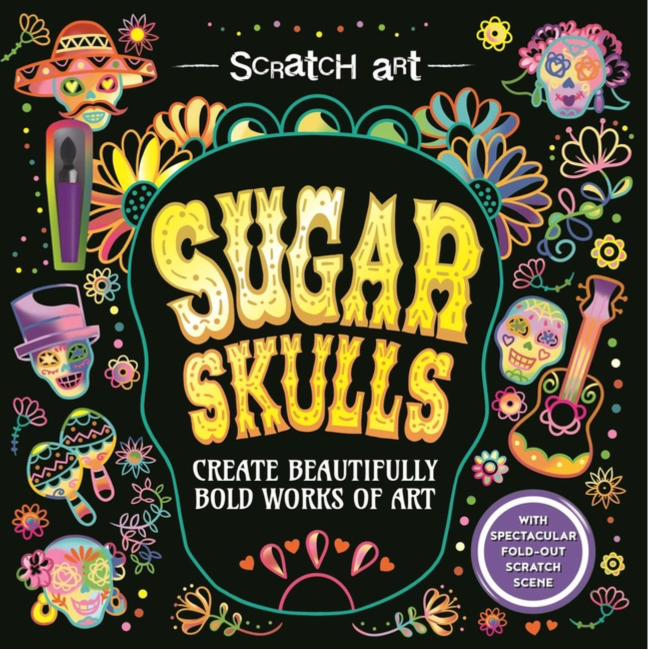 Scratch Art: Sugar Skulls-Adult Scratch Art Activity Book: Create Gorg ...
